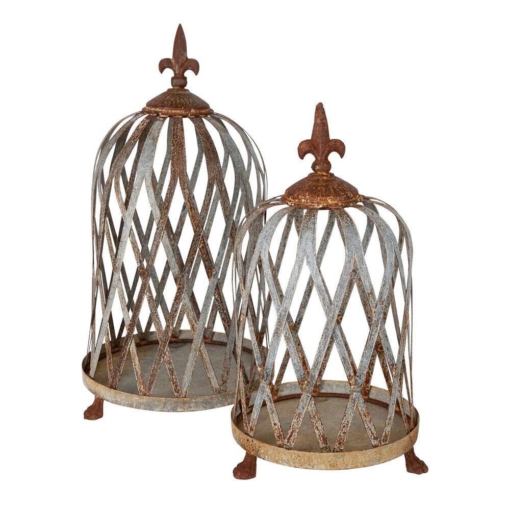 Lattice Aged Iron Cloche - Large | Soul Food Depot & Gallery
