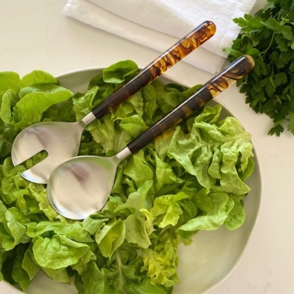 Tortoise Shell Salad Servers | Soul Food Depot & Gallery